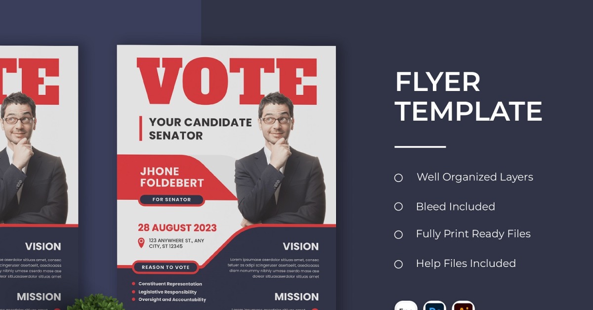 Vote Senator Flyer Template #358050 - TemplateMonster