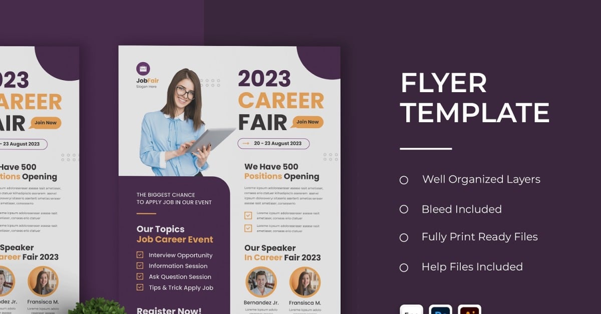 Career Fair Flyer Template #358137 - TemplateMonster