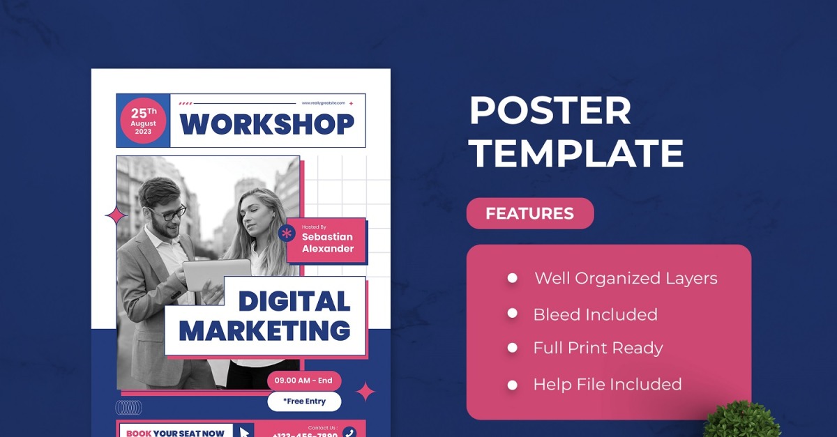 Dijital Atölye Poster Şablonu #358160 - TemplateMonster