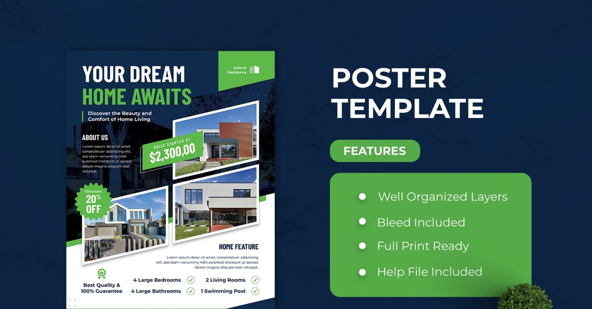 Modern Residence Property Poster. #358156 - TemplateMonster