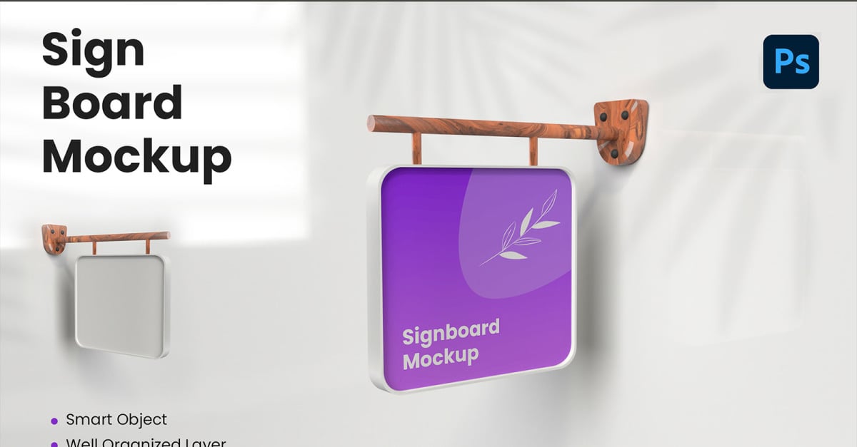 Shop Signboard PSD Mockup #358194 - TemplateMonster