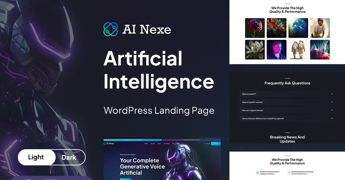 Ainexe - Artificial Intelligence WordPress Landing Page Template
