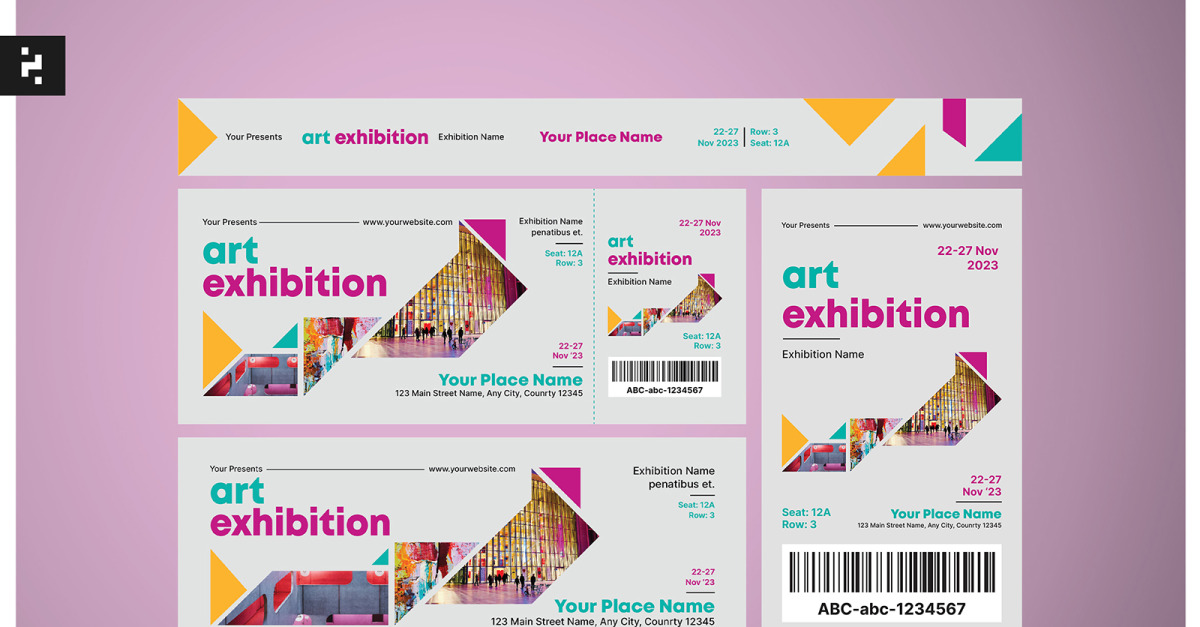 Simple Art Exhibition Ticket #358467 - TemplateMonster