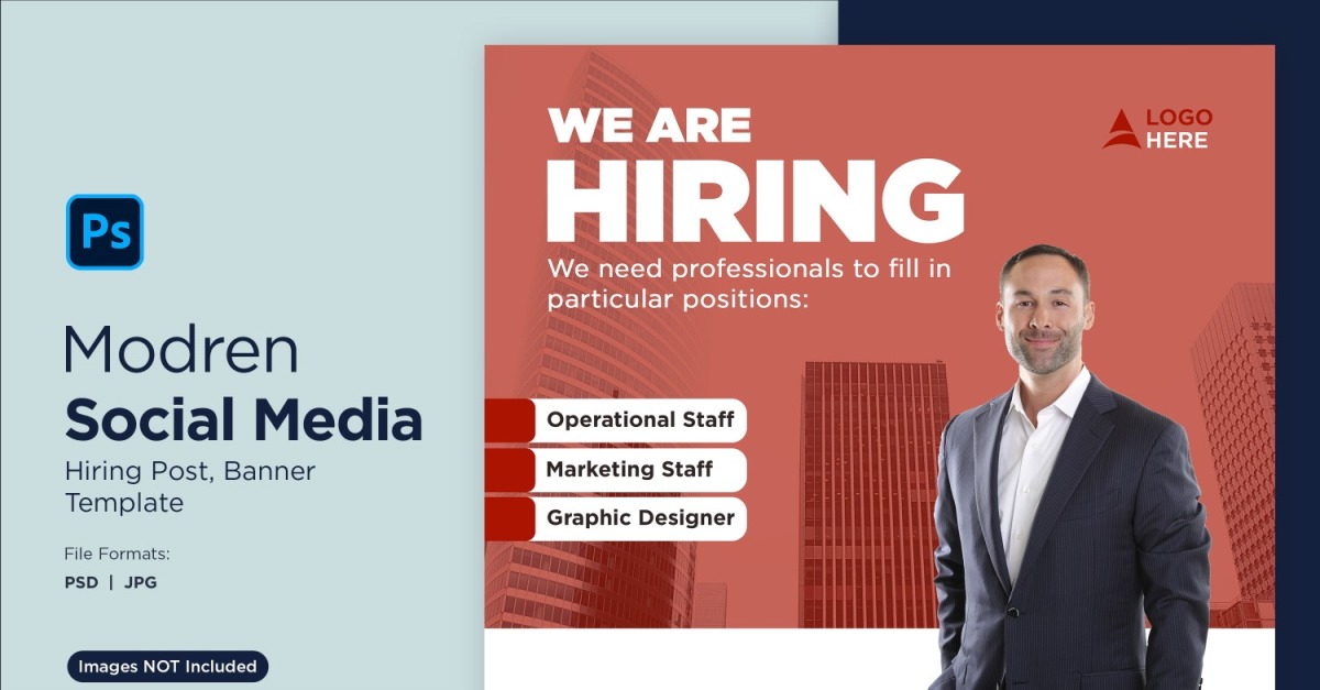 We are hiring Social Media Post Design Template 33