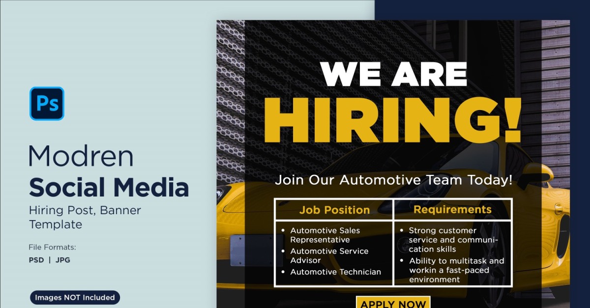 We are hiring Social Media Post Design Template 95