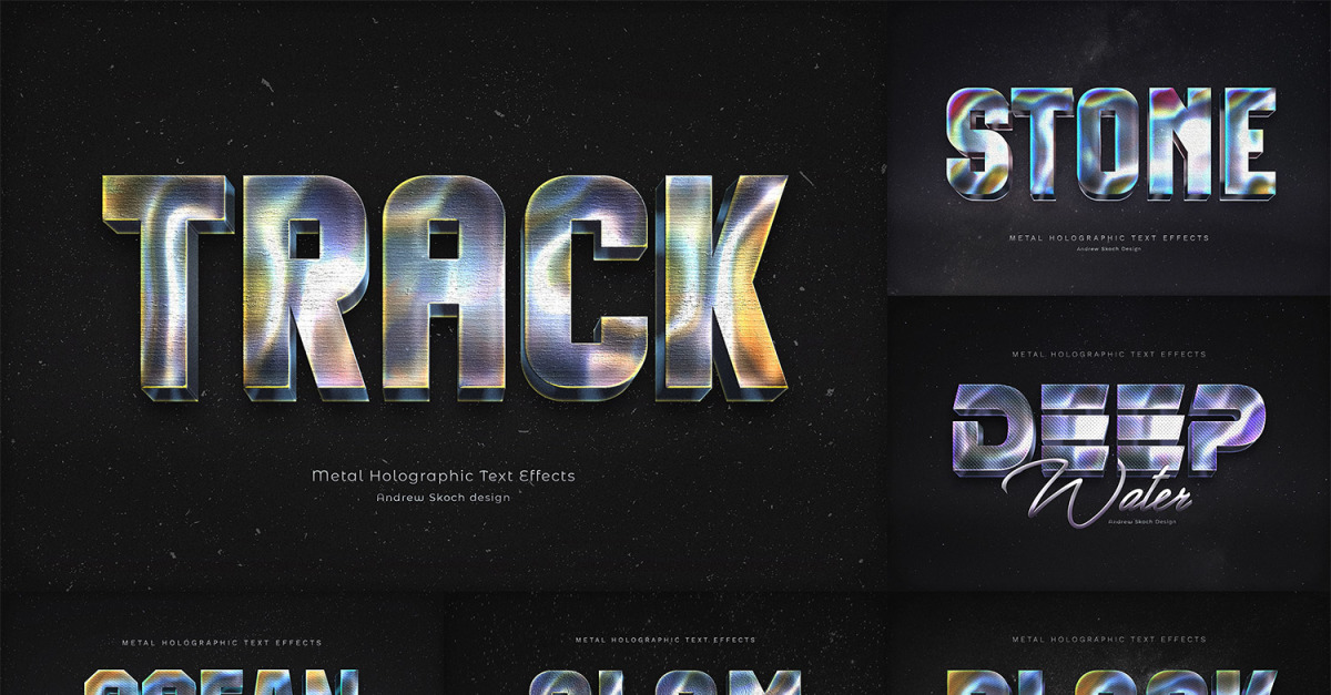 Holographic Text Effect Photoshop Templates - TemplateMonster