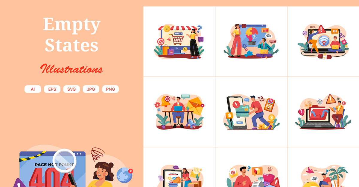 M597_Empty States Illustration Pack 1 - TemplateMonster