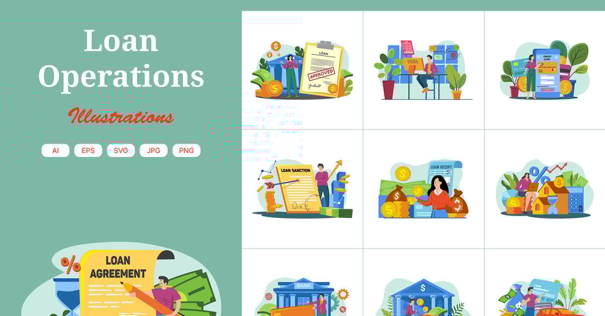 M601_Loan Operations Illustration Pack 1 - TemplateMonster