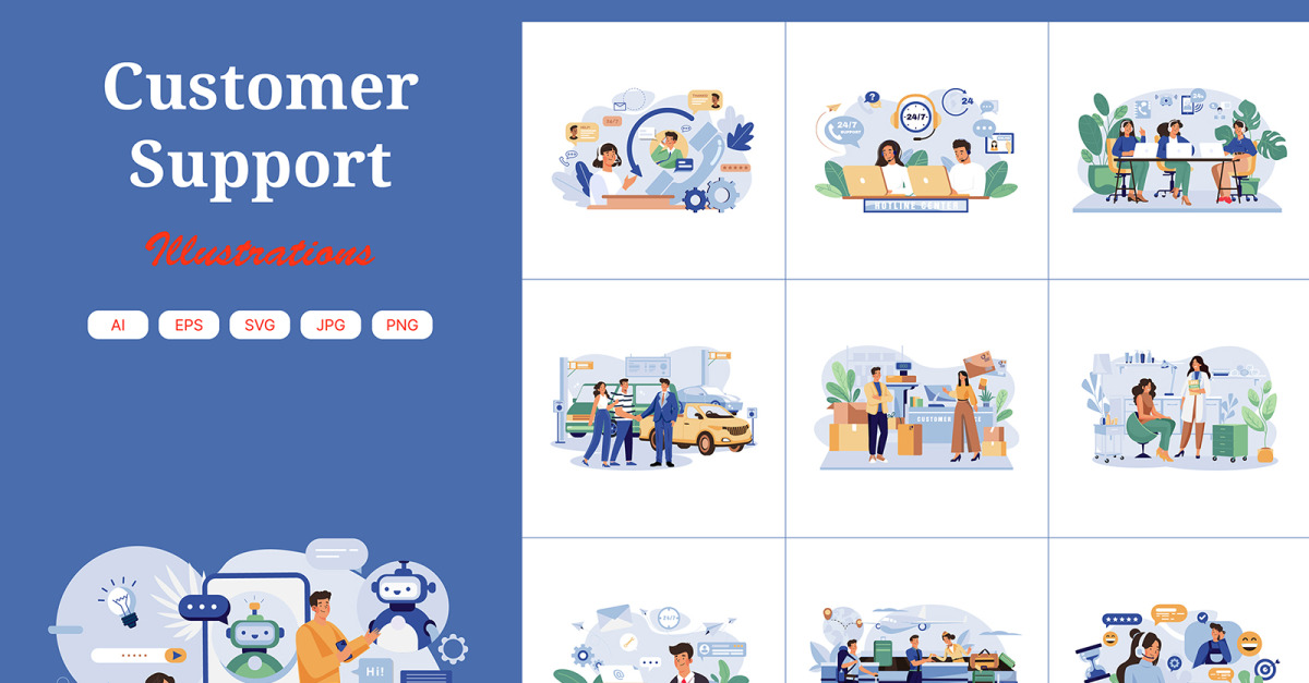 M628_ Customer Support Illustration Pack 2 - TemplateMonster