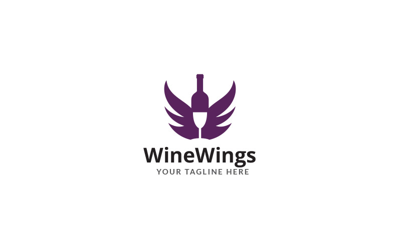 Wine Wings Logo Design Template ver 3 - TemplateMonster