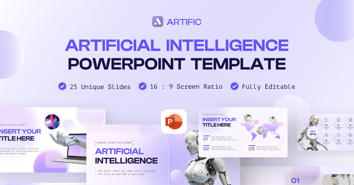 Artific - Modelo de apresentação de PowerPoint de IA