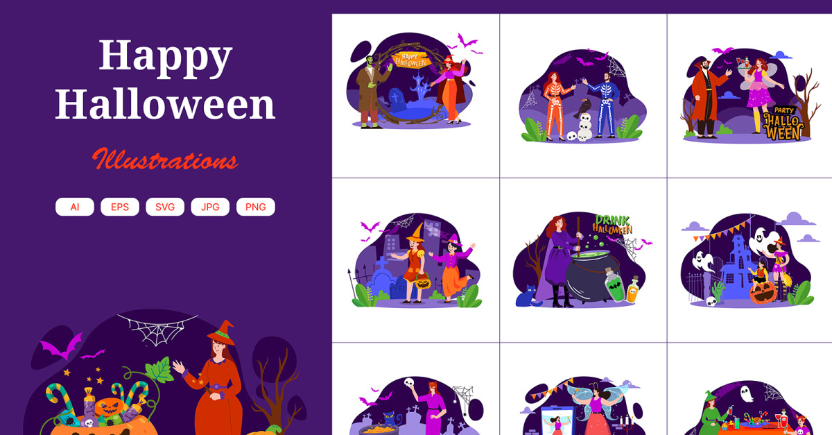 M663_ Pack d'illustrations Joyeux Halloween