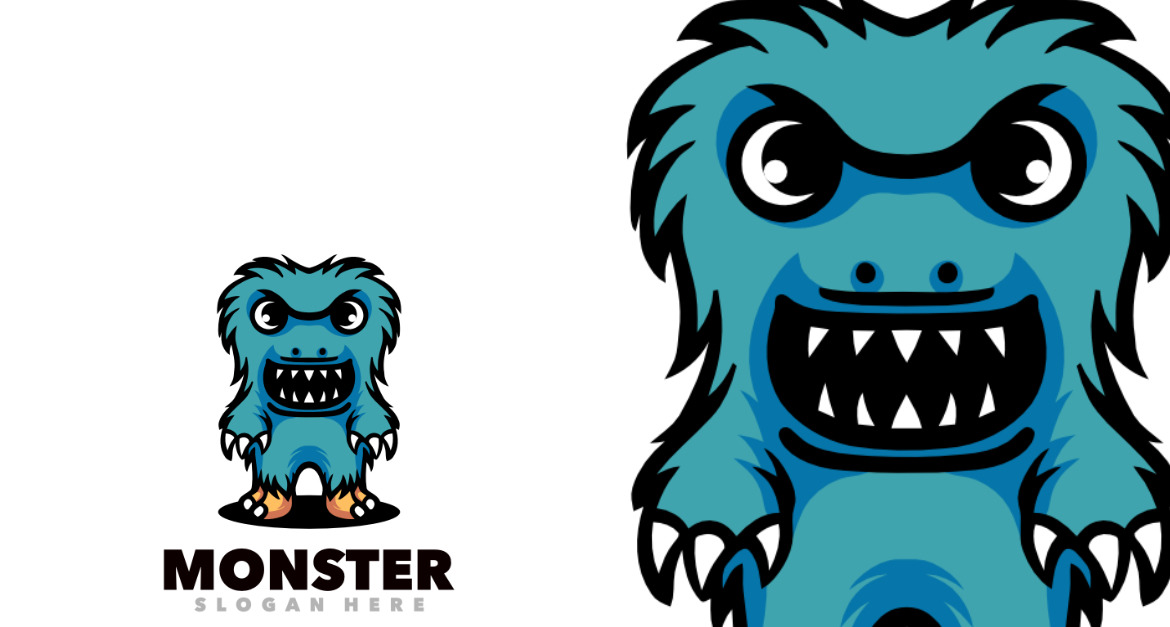Monster design cartoon logo template - TemplateMonster