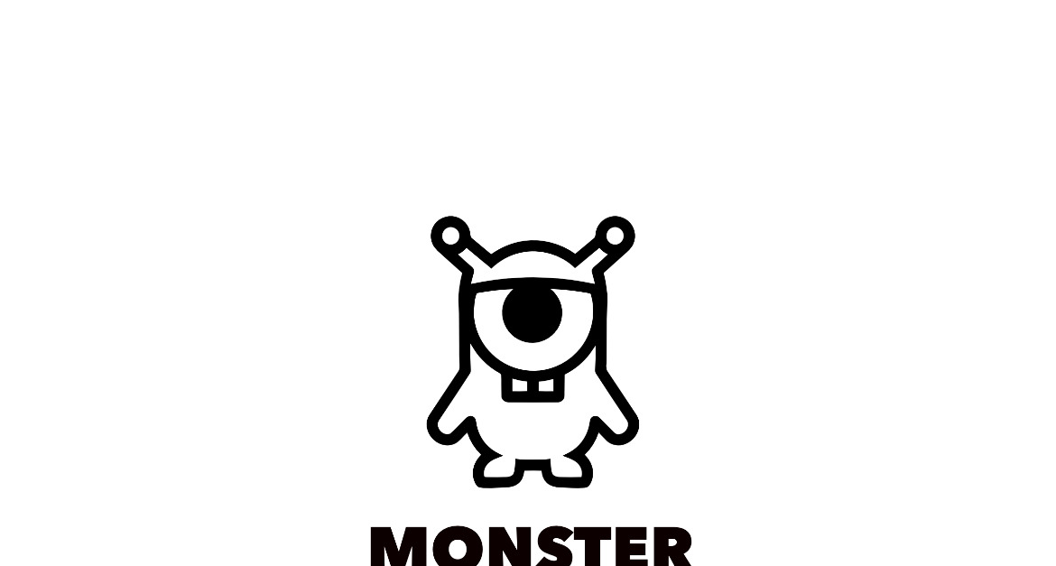 Monster line art design template logo - TemplateMonster
