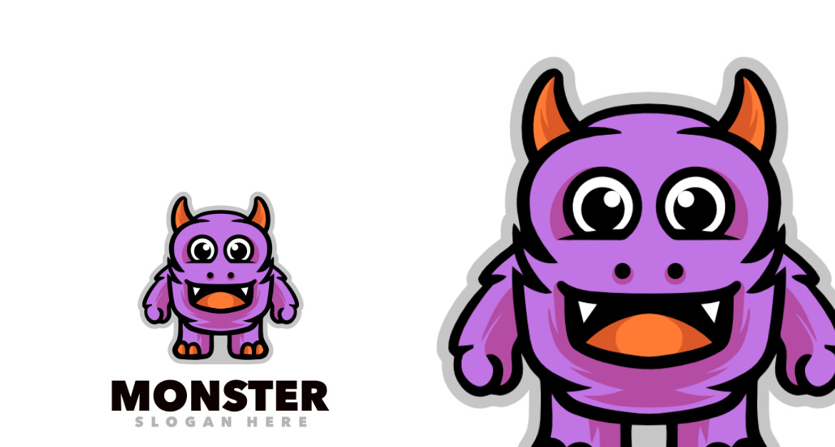 Szablon logo fioletowego potwora #359115 - TemplateMonster