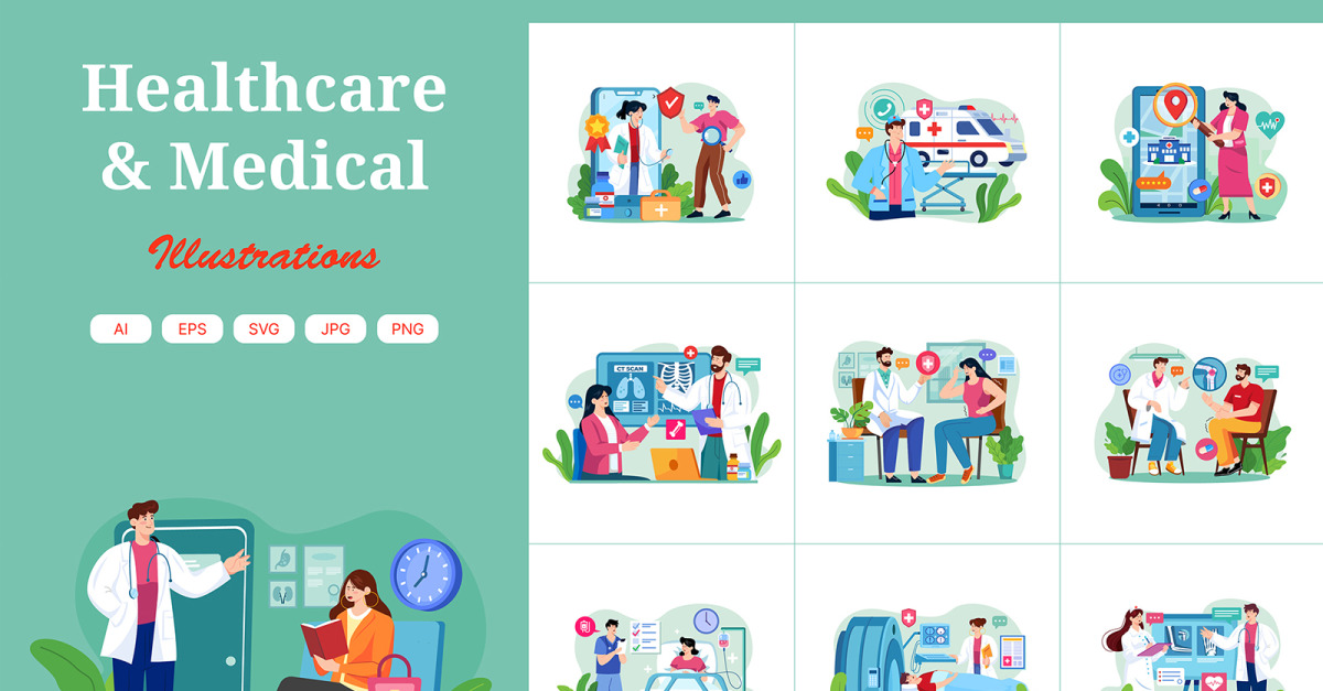 M701_ Healthcare & Medical Illustration Pack 1