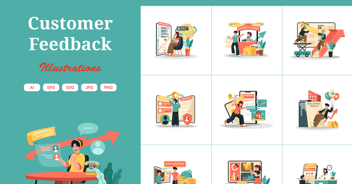 M730_ Customer Feedback Illustration Pack 1 - TemplateMonster
