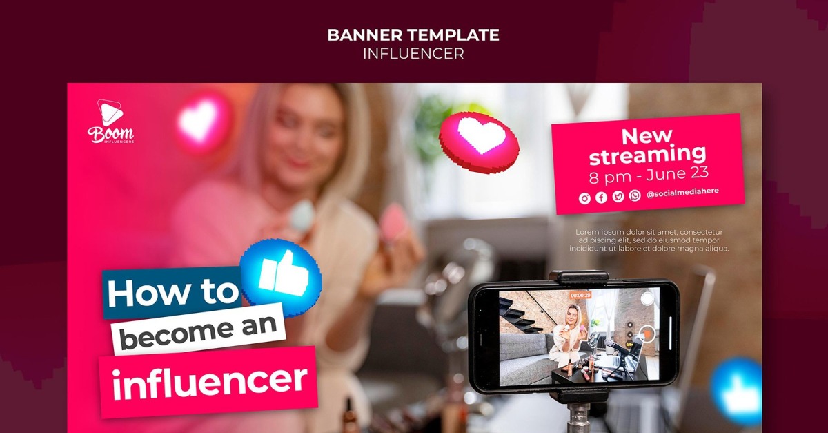 Influencer Marketing Social Media Template - TemplateMonster