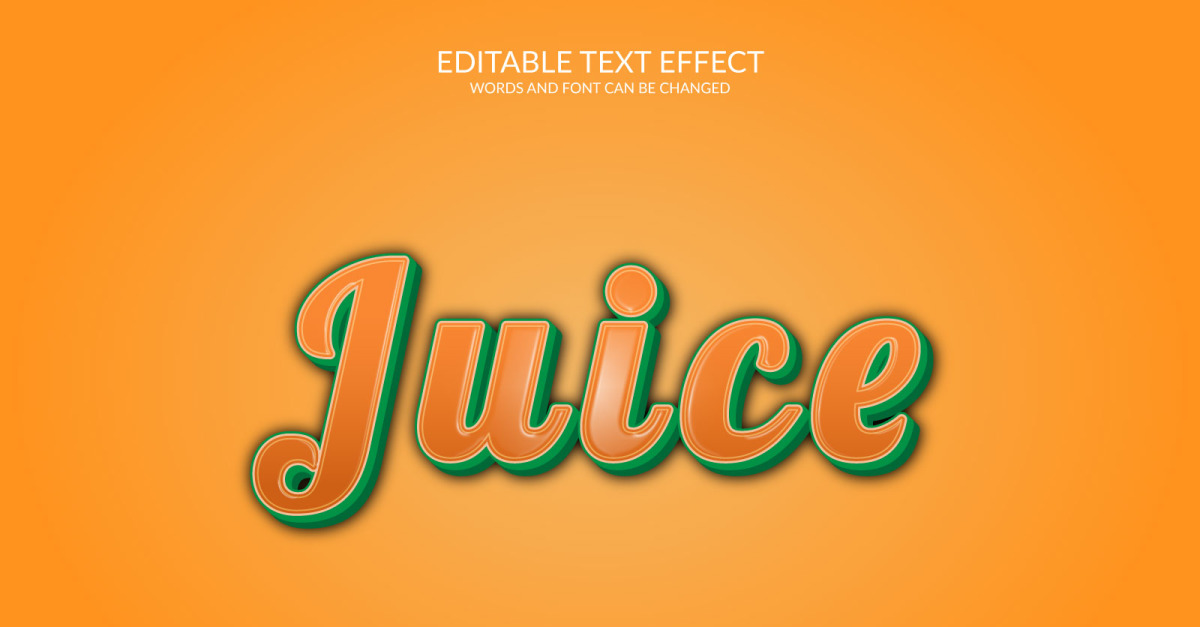 Juice vector eps 3d text effect design - TemplateMonster