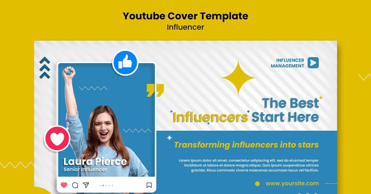Social Media Influencer Profile Marketing Cover Template