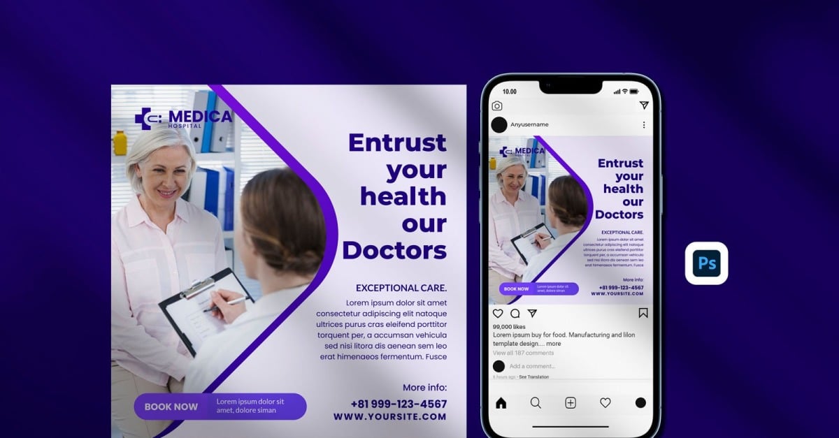 Instagram Posts Template - Medical Healthcare Instagram Post Design