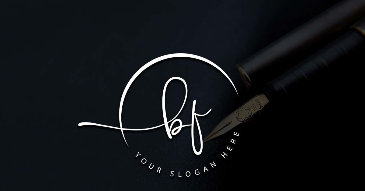 Calligraphy Studio Style BF Letter Logo Design