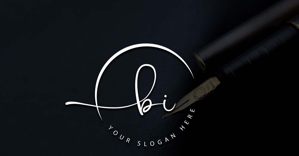 Calligraphy Studio Style BI Letter Logo Design