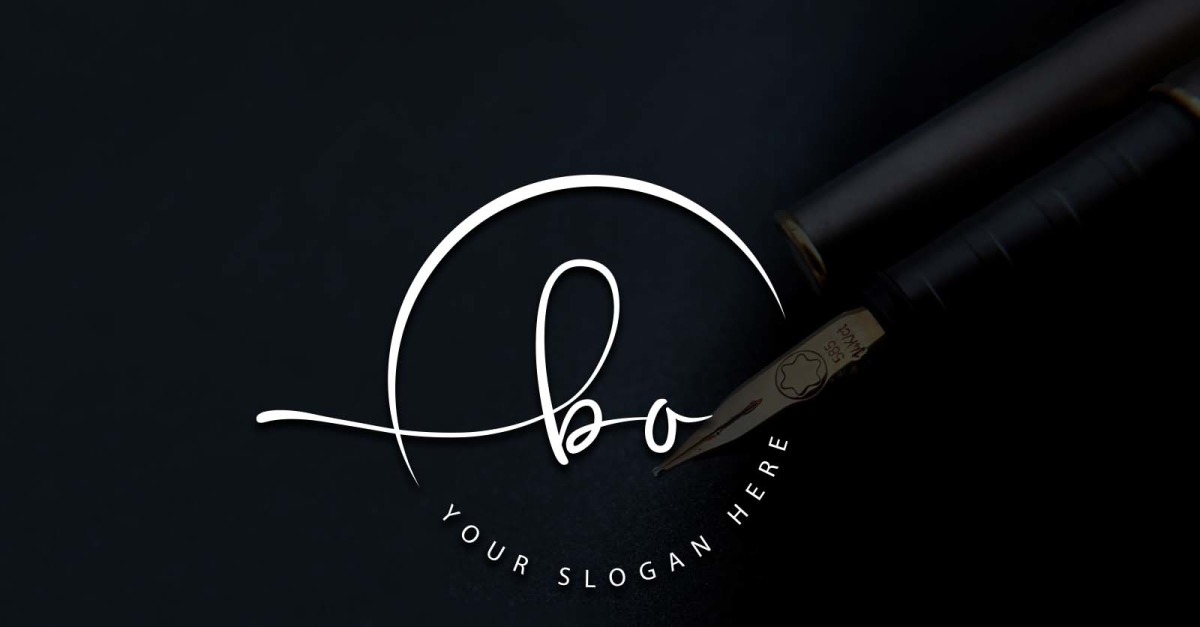 Calligraphy Studio Style BO Letter Logo Design