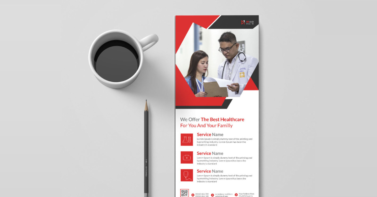 Creative and modern rack card design template