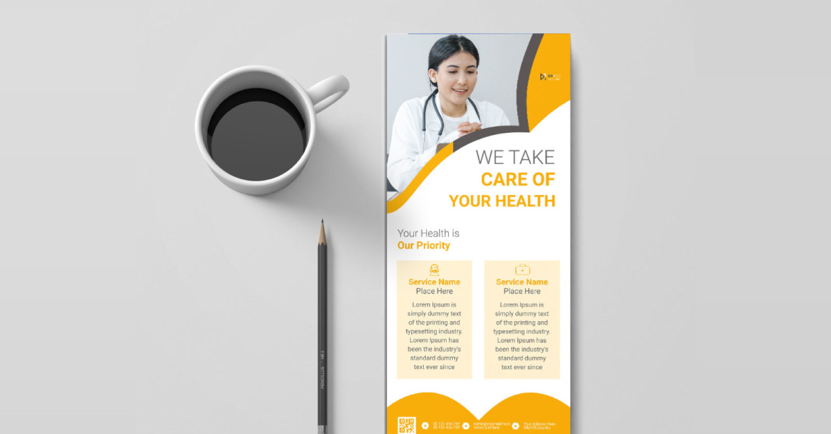 Healthcare system medical rack card design - TemplateMonster