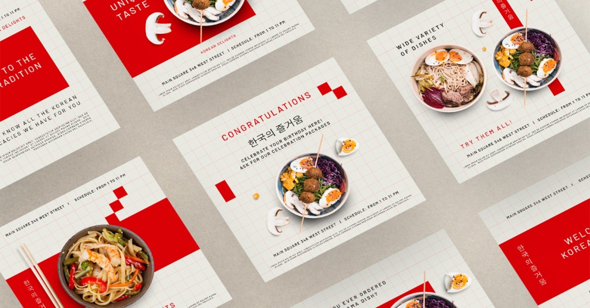 Korean food restaurant posts template - TemplateMonster