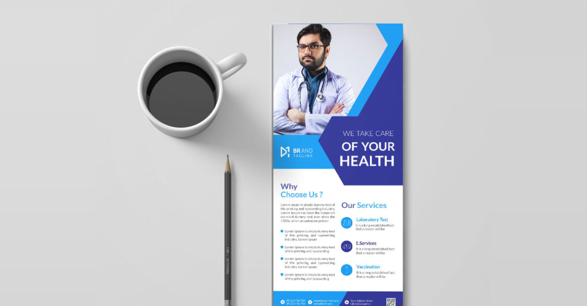 Medical healthcare rack card design template