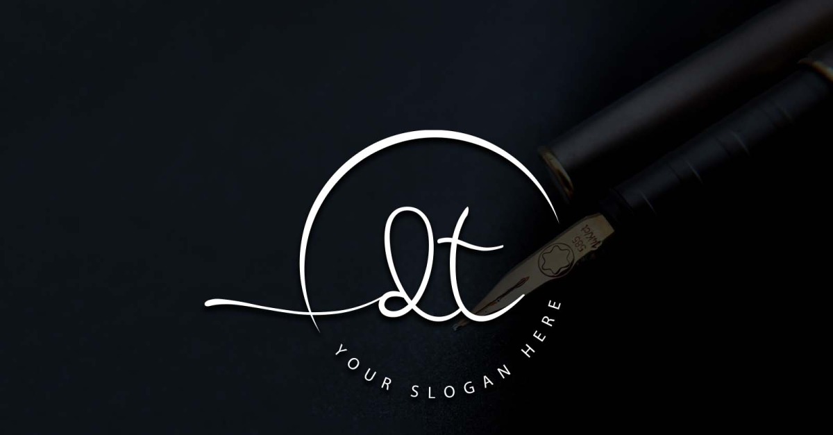 Calligraphy Studio Style DT Letter Logo Design