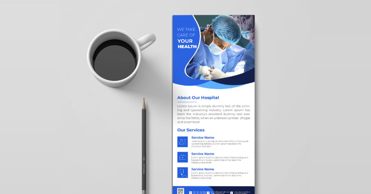 Modern medical healthcare rack card template design