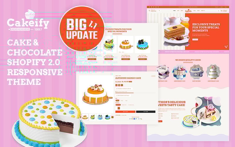 Cakeify- Cake & Bakery, Chocolate Sweets Responsive Shopify Theme