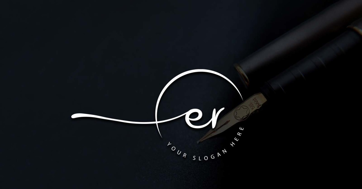 Calligraphy Studio Style ER Letter Logo Design