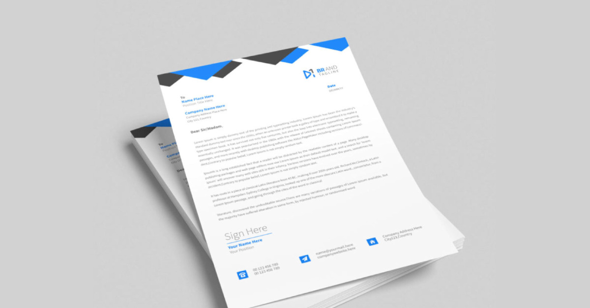 Modern and minimal business letterhead template