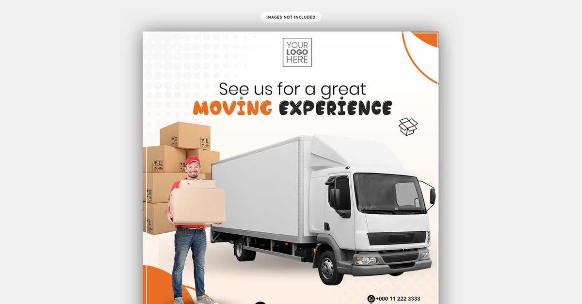 Moving Company Social Media Post Template PSD