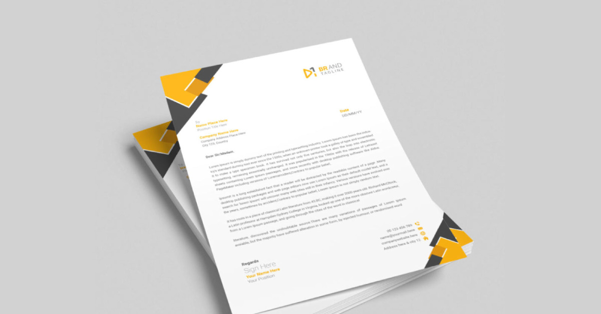 Wavy letterhead design template #360265 - TemplateMonster