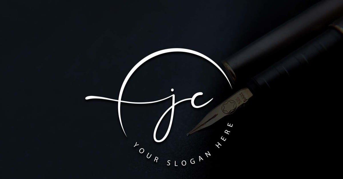 Calligraphy Studio Style JC Letter Logo Design