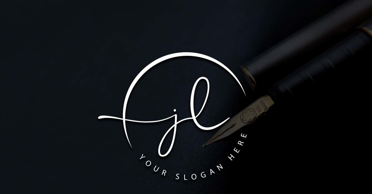 Calligraphy Studio Style JL Letter Logo Design