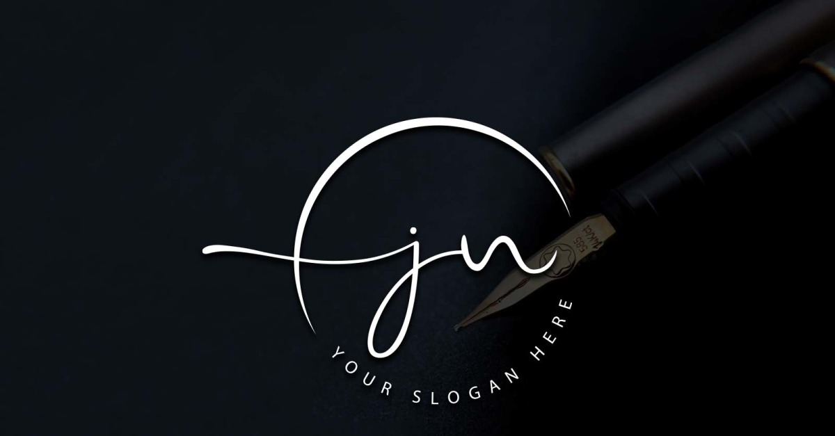 Calligraphy Studio Style JN Letter Logo Design