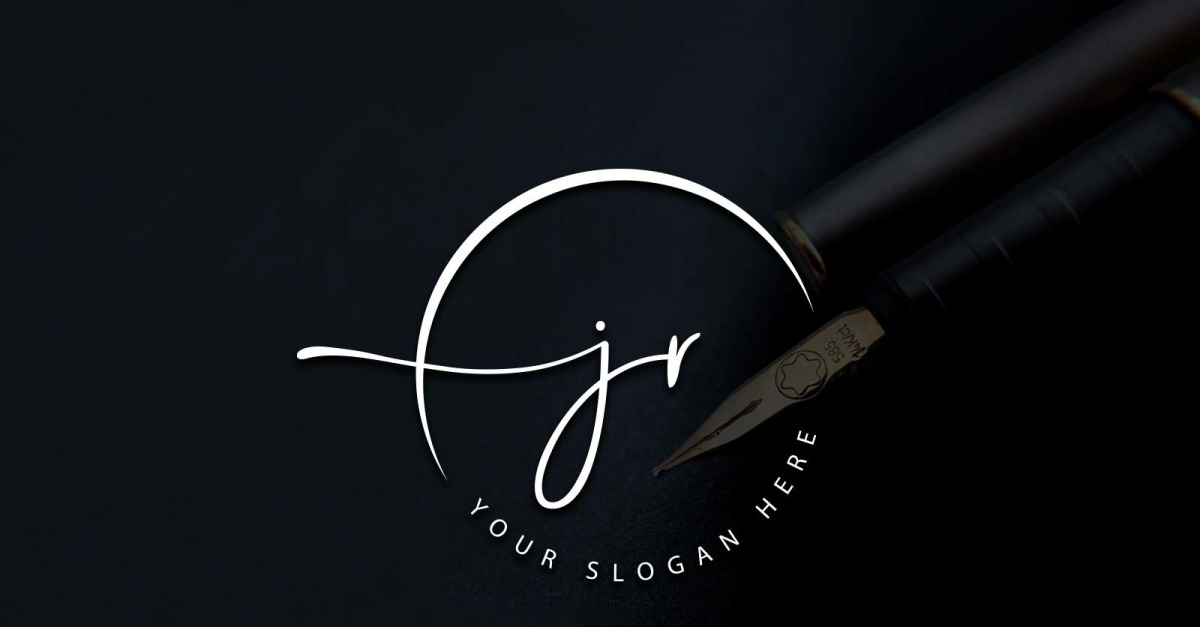 Calligraphy Studio Style JR Letter Logo Design