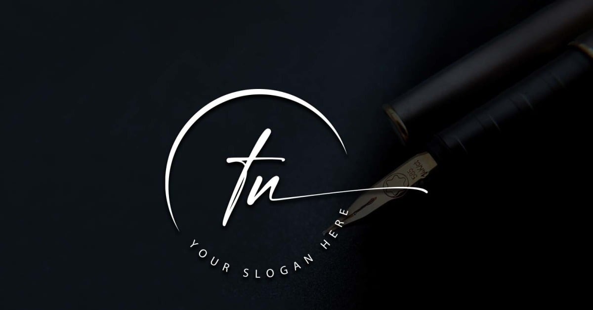 Calligraphy Studio Style TN Letter Logo Design
