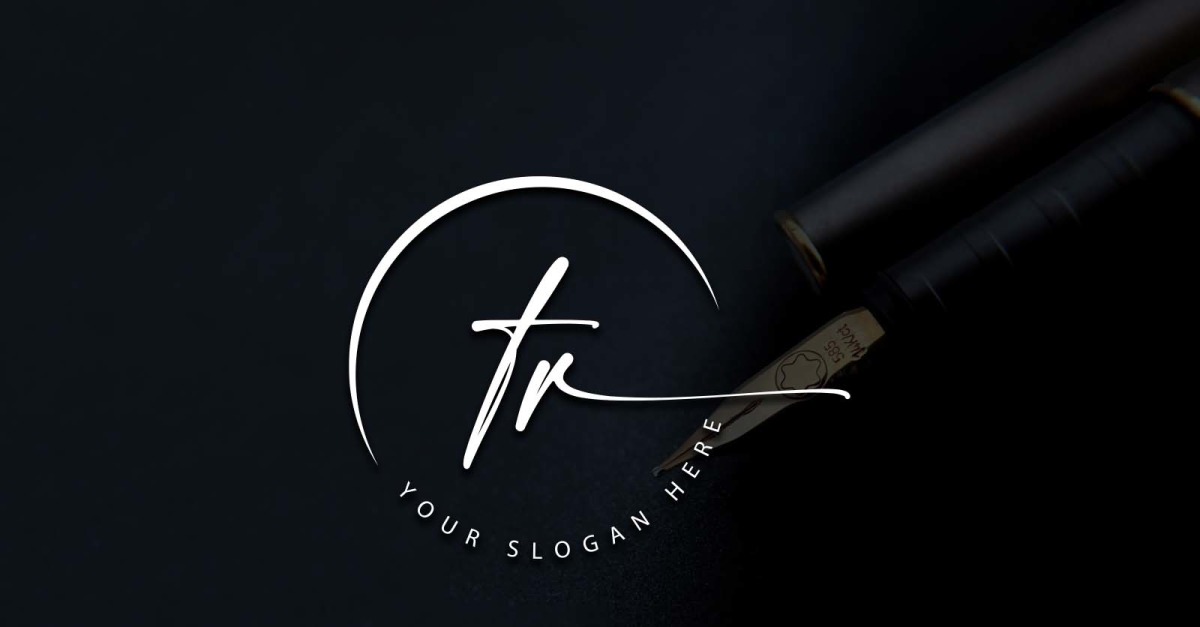 Calligraphy Studio Style TR Letter Logo Design
