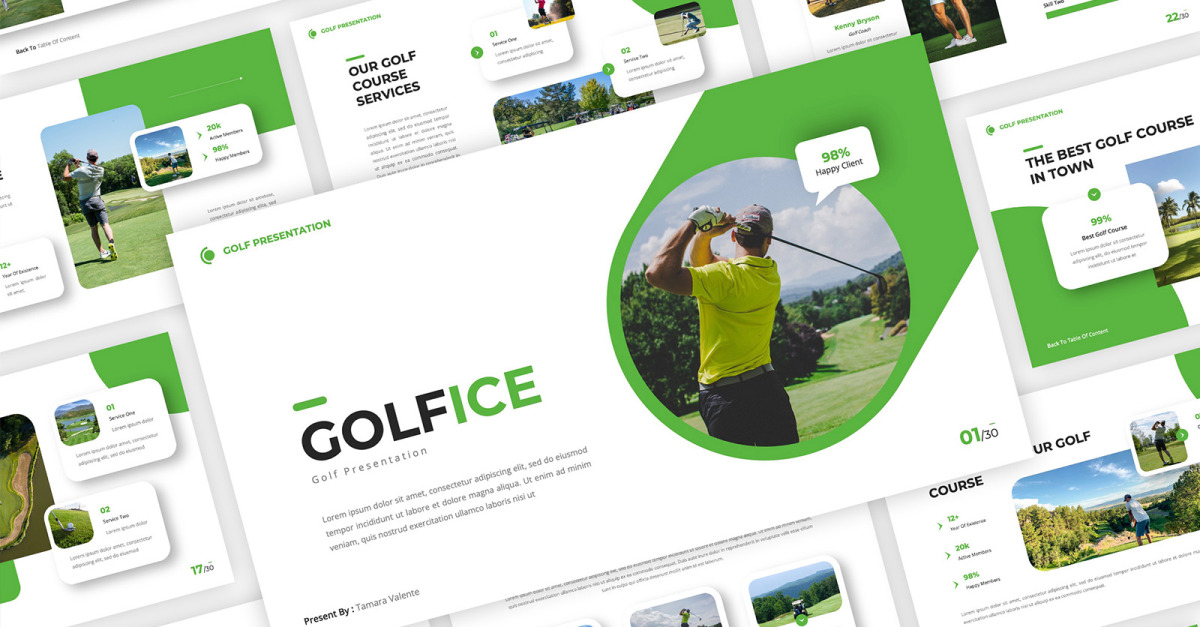Golfice - Golf PowerPoint Template #360376 - TemplateMonster
