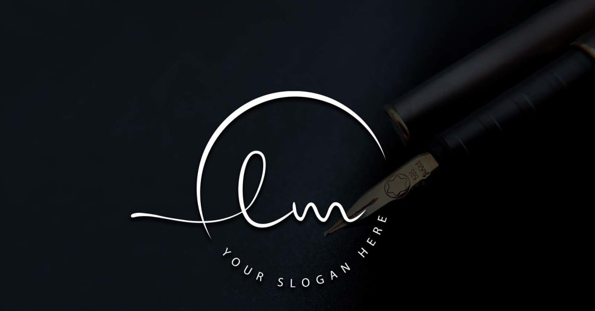 Calligraphy Studio Style LM Letter Logo Design