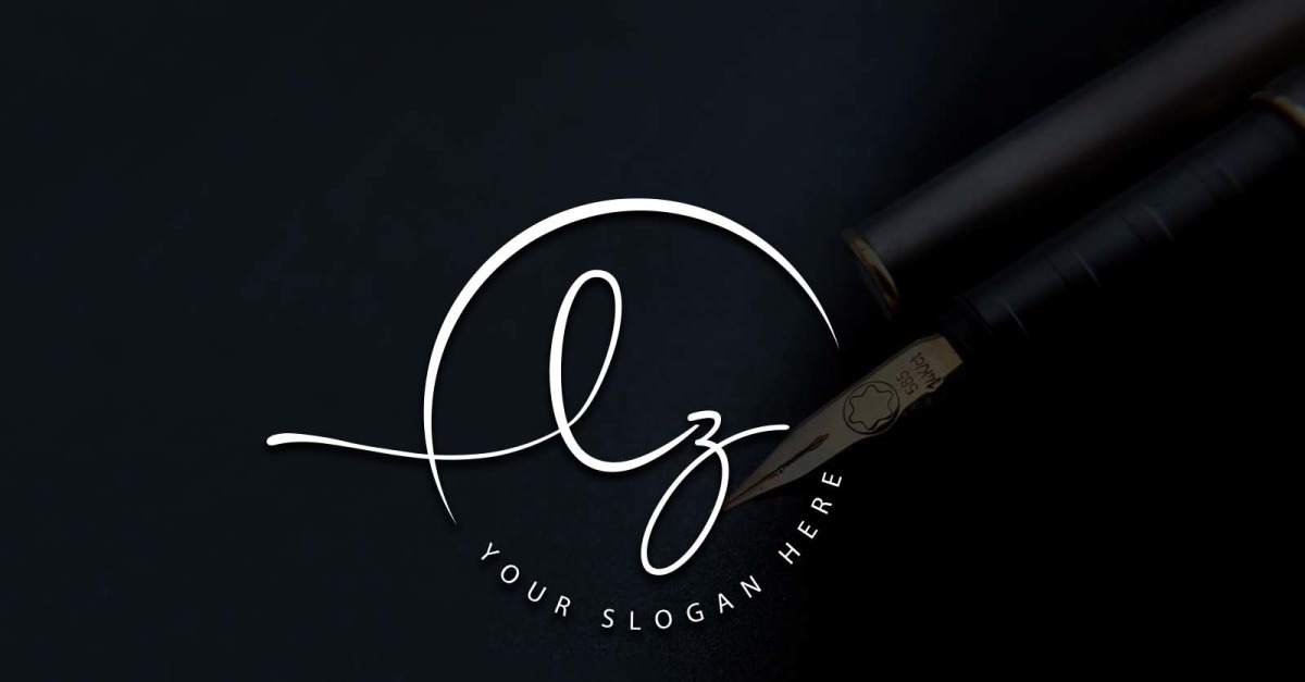 Calligraphy Studio Style LZ Letter Logo Design