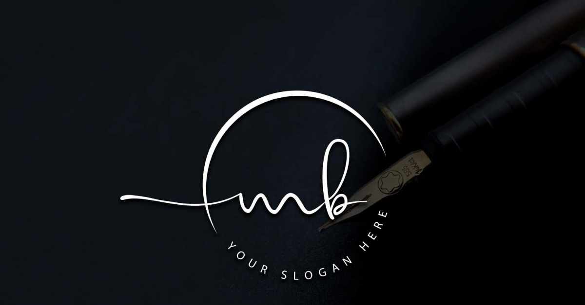 Calligraphy Studio Style MB Letter Logo Design