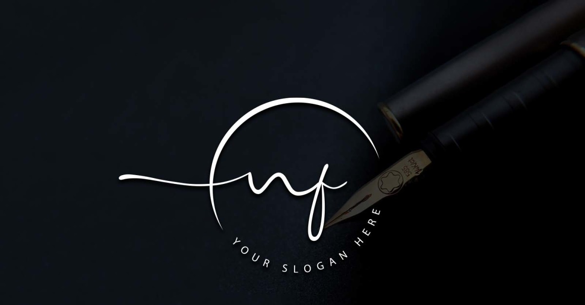 Calligraphy Studio Style NF Letter Logo Design